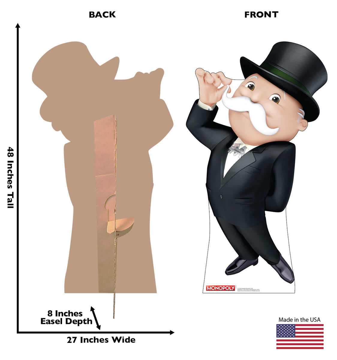 Mr. Monopoly Moustache Twirl Life-size Cardboard Cutout #5112 ...