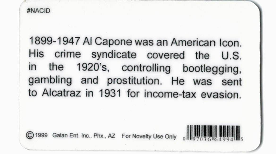 Al Capone gangster's license. – ThisisHollywood